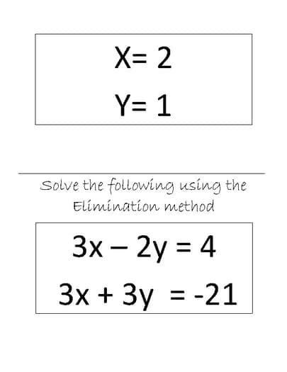 Back To School System Of Equations 3 Methods Elimination Substitution Graphing