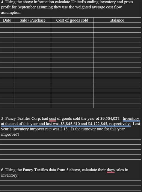 Solved 3 Using The Above Information Calculate Uniteds