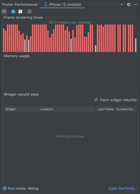 Widget Rebuild Stats Is Always Blank · Issue 2704 · Flutterdevtools · Github