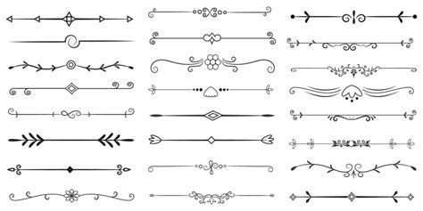 Premium Vector Page Divider And Design Elements Set Of Various Simple Black Divider Design