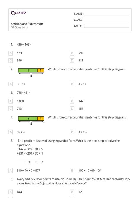 50 Addition And Patterns Of One More Worksheets For 2nd Grade On