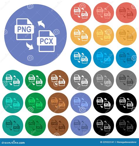 Png Pcx File Conversion Round Flat Multi Colored Icons Stock Vector Illustration Of Circles