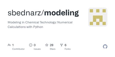 Github Sbednarz Modeling Modeling In Chemical Technology Numerical Calculations With Python