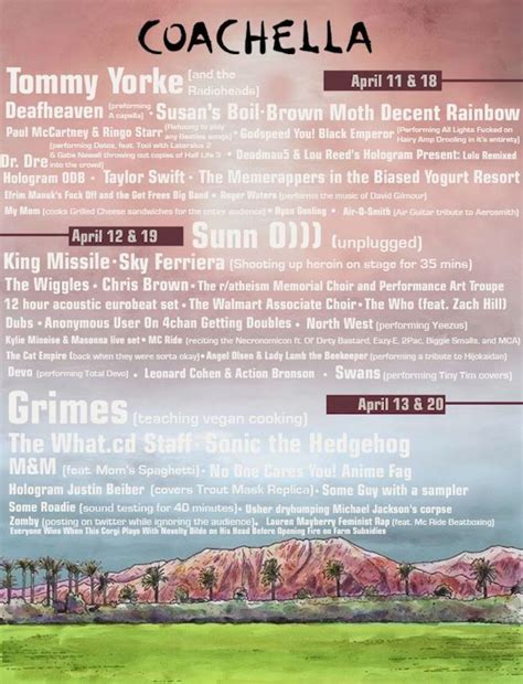Coachella Line Up Of The Day