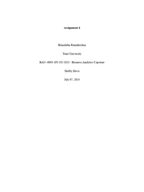 Assignment 4 Data Visualization Pdf Chart Data