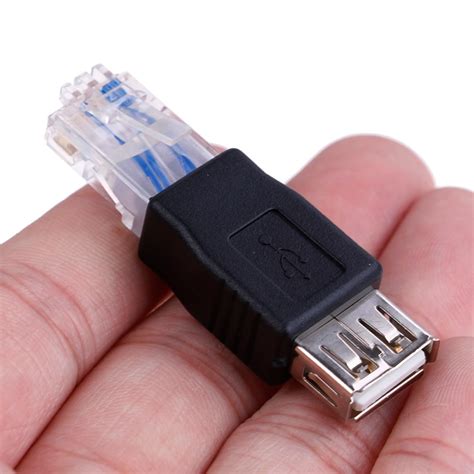 1Pc Ethernet RJ45 Male To USB Female Connector Converter Adapter Grandado