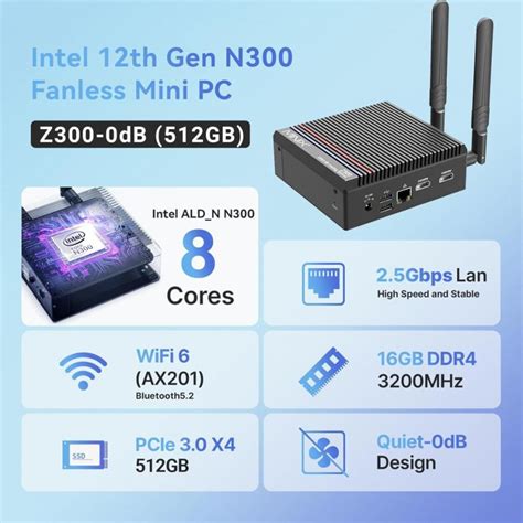 MiniPC Shop eu MiniX Z dB GB SSD GB RAM Intel Core i N Lüfterloser Mini PC