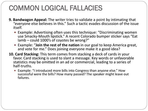PPT Logical Fallacies PowerPoint Presentation Free Download ID