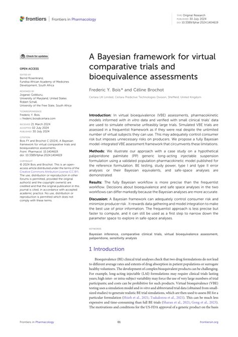 Pdf A Bayesian Framework For Virtual Comparative Trials And