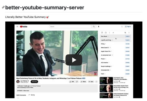 Better Youtube Summary Server使用入口地址 Ai插件最新工具和软件app下载