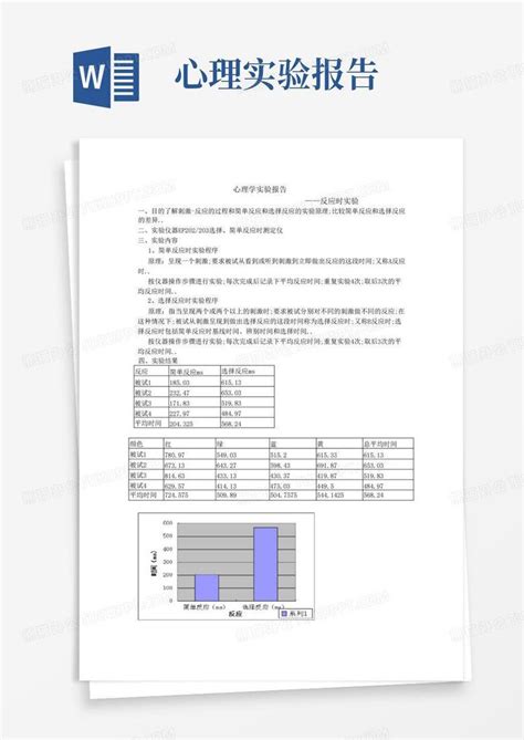 心理学实验报告 反应时实验word模板下载编号lokwjdkn熊猫办公