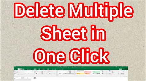 How To Delete Multiple Sheets In Excel How To Delete Excle Sheet
