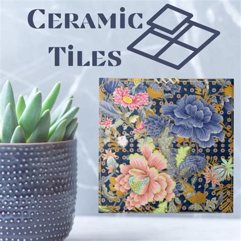 Elegant Multicolored Florals Ceramic Tile Zazzle