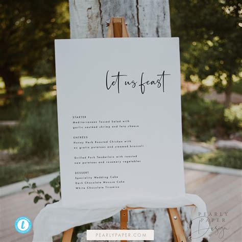 Wedding Buffet Menu Template
