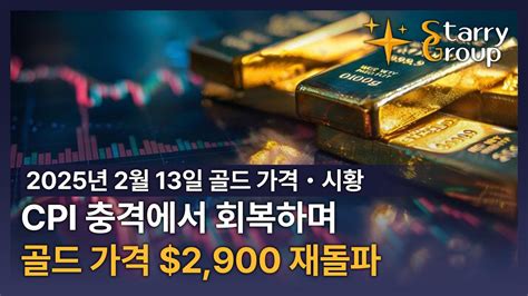 스태리그룹 2025년 2월 13일 골드 가격시황 YouTube