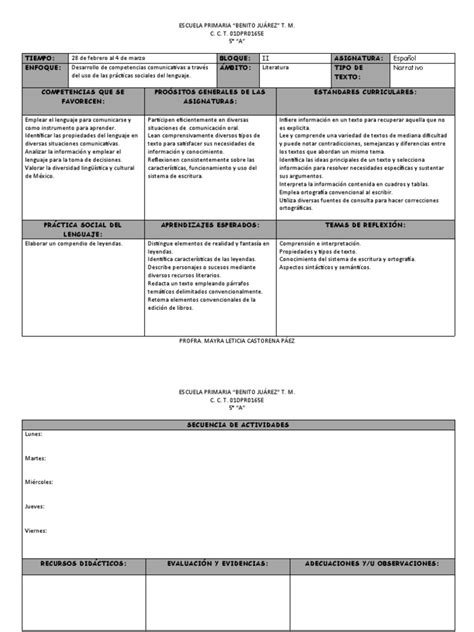 Ejemplo Y Formato Editable De Planeación Swdtre