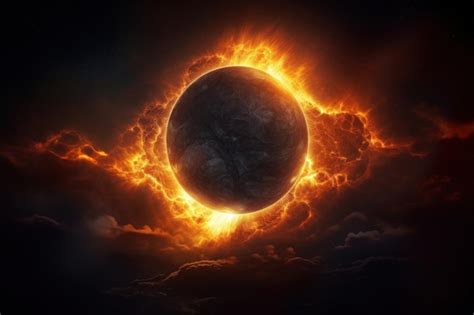 Solar Eclipse Astronomy Outdoors Nature Premium Ai Generated Image