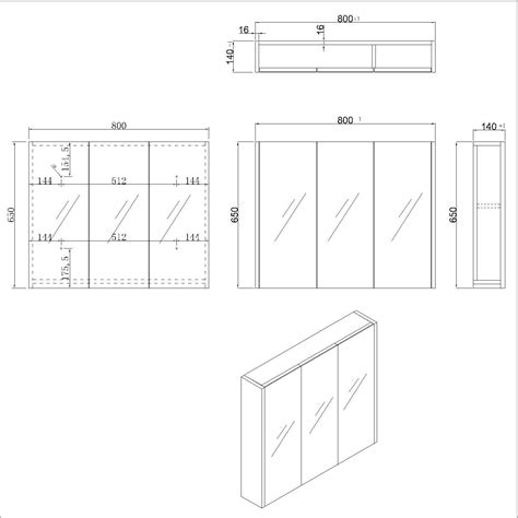 Grade A2 Blue Mirrored Wall Bathroom Cabinet 800 X 650mm Ashford