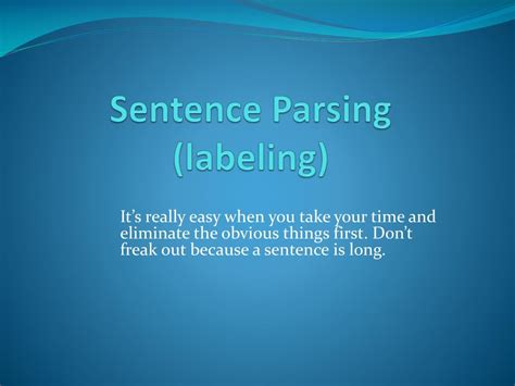 Ppt Sentence Parsing Labeling Powerpoint Presentation Free
