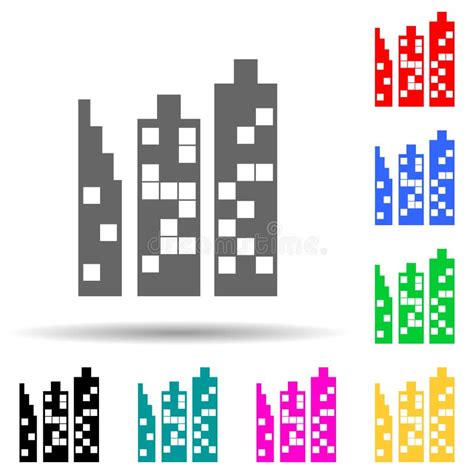 Building Multi Color Style Icon Simple Thin Line Outline Vector Of