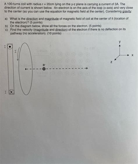 Solved A 100 Turns Coil With Radius R 20cm Lying On The