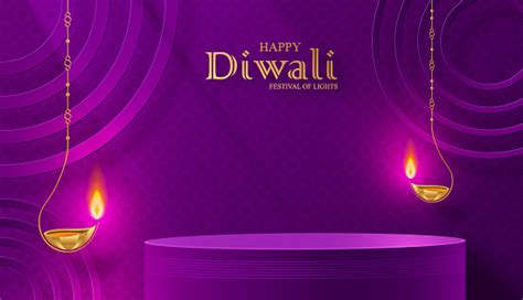 Diwali 또는 Deepavali 3d 연단 라운드 스테이지 스타일 인도의 조명 축제 기도하기에 대한 스톡 벡터 아트 및 기타 이미지 기도하기 도시를 벗어난 장면