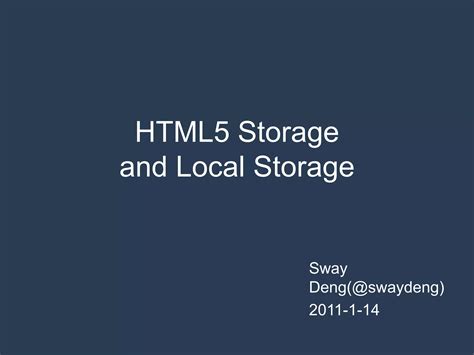 html5 storage and browser storage ppt