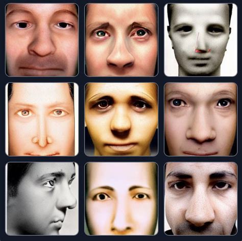 trying to get the ai to generate some faces with a lot of words about faces r craiyon