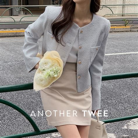 어나더트위 누적 판매 3천장 트위드자켓 제작 Tjk0336 로민 라운드 트위드 자켓봄ver노카라자켓라운드자켓하객룩자켓