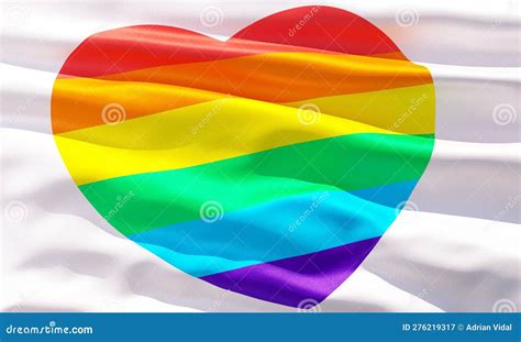 Pride Rainbow Heart Flag Closeup View Background For Lgbtqia Pride