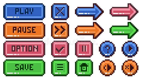 Resume Pixel Buttons Stock Illustrations 7 Resume Pixel Buttons Stock Illustrations Vectors