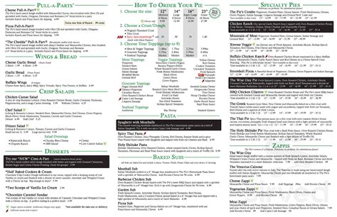 The Pie Pizzeria So Jordan Menus In South Jordan Utah United States