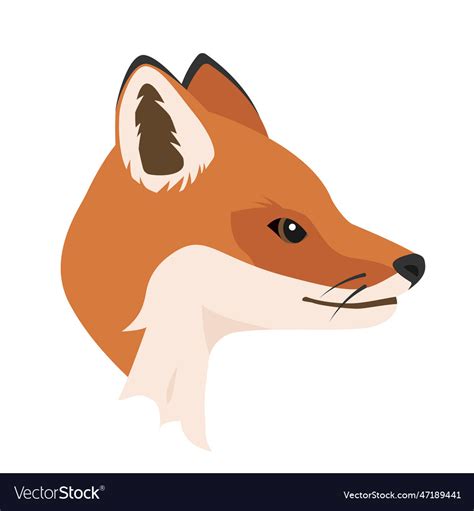 Foxes Face Or Head Side View Wild Red Fox Icon Vector Image