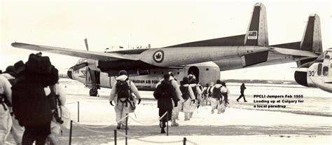 Paratroopers From Ppcli Load Onto A Cc 119 At Cfb Calgary Feb 1955