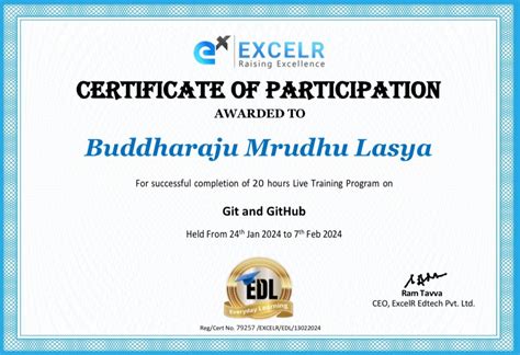 completed git and github session by excelr lasya buddharaju posted on