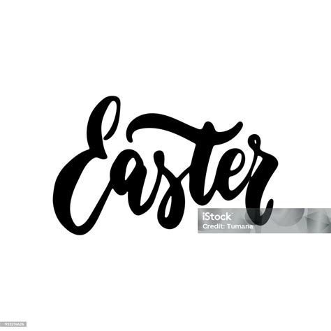 부활절손으로 그린 흰색 배경에 고립 된 서 예 문구를 글자 배너 인사말 카드 포스터 디자인 사진 오버레이 대 한 재미 있는