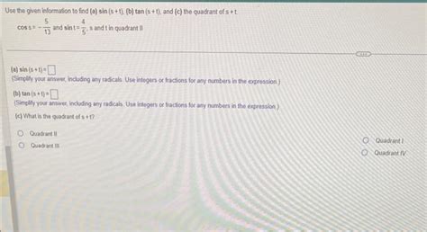 Solved Write The First Trigonometric Function In Terms Of
