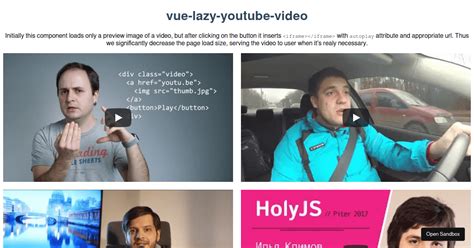 Vue Lazy Youtube Video Codesandbox