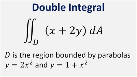 Evaluate The Double Integral X 2y Da Where D Is Region Bounded By Parabolas Y 2x 2 And Y 1 X