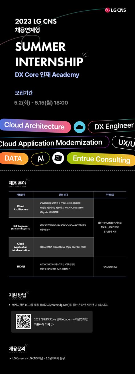 2023 lg cns 채용연계형 summer internship 석 박사 맞춤형 인턴십 공모전 대외활동 링커리어