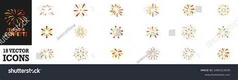 Firework Icon Set Confetti Icon Set Stock Vector Royalty Free 2482323035 Shutterstock