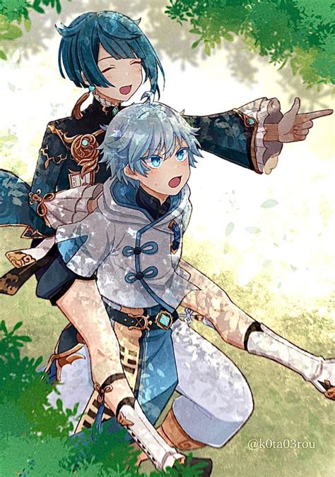 Chongyun And Xingqiu Genshin Impact Drawn By K Ta Rou Danbooru