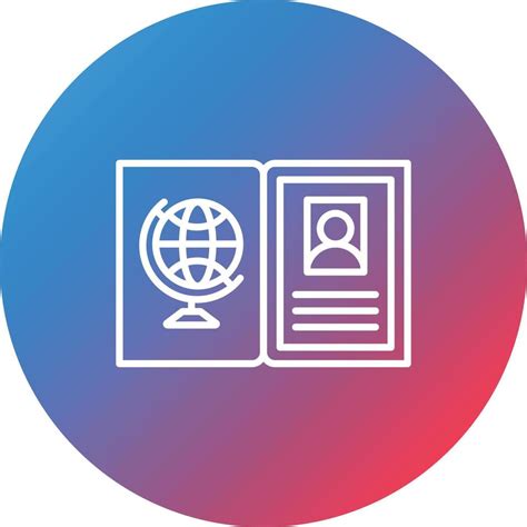 Open Passport Line Gradient Circle Background Icon 16858799 Vector Art