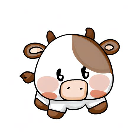 Tekenfilm Van Kawaii Chibi Koe · Creative Fabrica