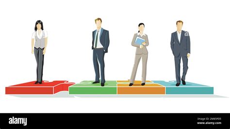 Business People Connecting To Each Other Together Isolated Illustration Stock Vector Image