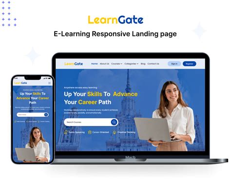 E Learning Responsive Landing Page Behance