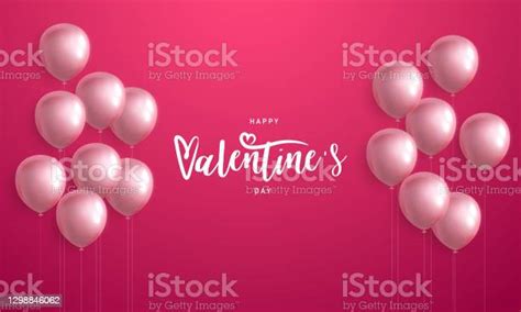핑크 화이트 풍선 색종이 컨셉 디자인 템플릿 휴일 해피 발렌타인 데이 배경 축하 벡터 일러스트 2021년에 대한 스톡 벡터 아트 및 기타 이미지 Istock