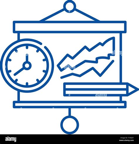 Presentation Line Icon Concept Presentation Flat Vector Symbol Sign