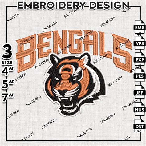 Nfl Cincinnati Bengals Logo Embroidery Designs Nfl Bengals Nfl