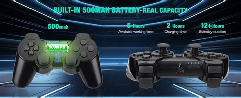 2 Pack Ps3 Controllers Wireless Powerextra Replacement Ps3 Controller